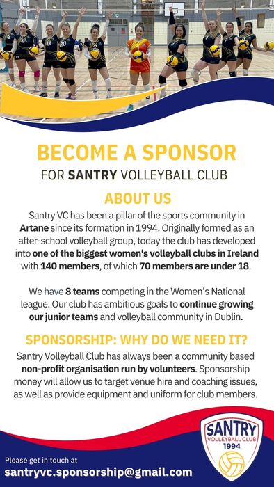 For Sponsors :: Santry Volleyball Club